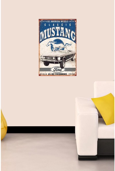 Webcenter Classic Ford Mustang Vintage Ahşap Poster Webcenter Classic Ford Mustang Vintage Ahşap Poster