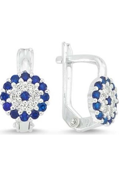 Jelux Silver Daire Model Safir Taşlı Çocuk Küpesi Jelux Silver Daire Model Safir Taşlı Çocuk Küpesi