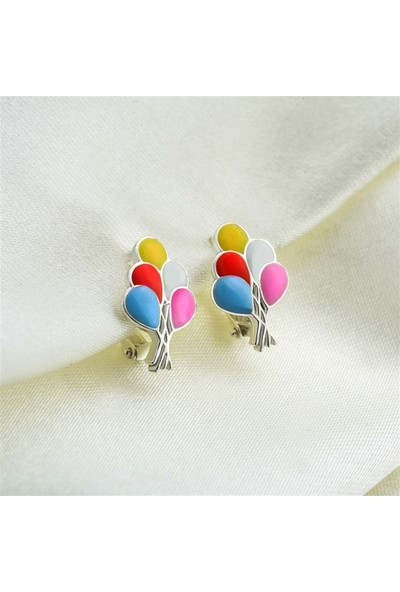 Jelux Silver Balon Model Renkli Çocuk Küpesi Jelux Silver Balon Model Renkli Çocuk Küpesi