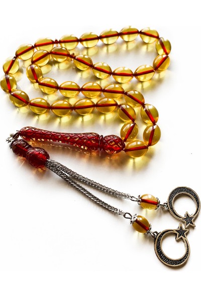 Ziu Arpa Kesim Oyma Imame Toz Kehribar Habbe 12X8.5 mm Uzunluk 20 cm Ay Yıldız Püskül Ziu Arpa Kesim Oyma Imame Toz Kehribar Habbe 12X8.5 mm Uzunluk 20 cm Ay Yıldız Püskül
