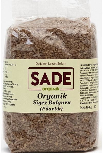 Sade Organik Siyez Bulguru 500 gr Sade Organik Siyez Bulguru 500 gr