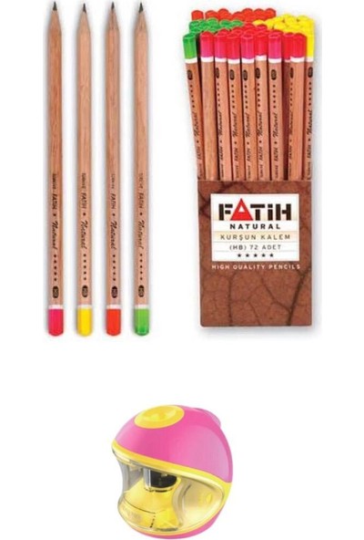 Keyroad Pilli Otomatik Kalemtraş Pembe + Fatih Natural Kurşun Kalem 72'li Keyroad Pilli Otomatik Kalemtraş Pembe + Fatih Natural Kurşun Kalem 72'li