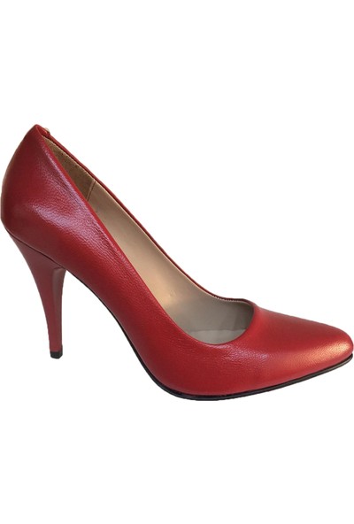 Elegan Küçük & Büyük Numara Kırmızı Deri Stiletto Elegan Küçük & Büyük Numara Kırmızı Deri Stiletto