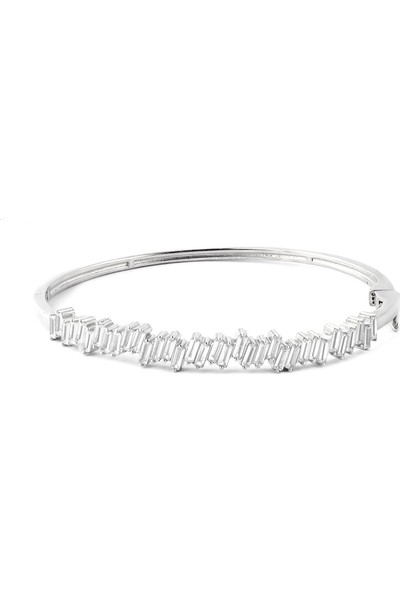 Mercan Silver Gümüş Zirkon Taşlı Baget Bilezik