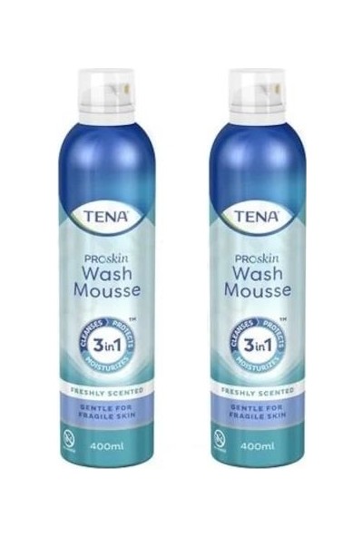 Tena Vücut Temizleme Köpüğü 2'li 3in1 Susuz Temizleme Onarım Koruma 400ML