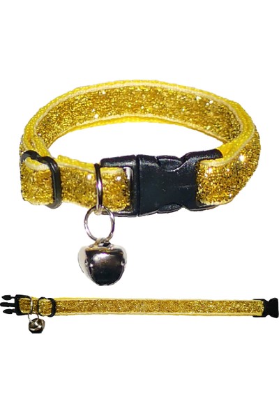 Arya Shop Sarı Parlak Simli Kedi Boyun Tasması Arya Shop Sarı Parlak Simli Kedi Boyun Tasması