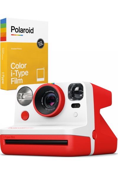 Polaroid Now Kırmızı Instant Fotoğraf Makinesi ve 8'li Film Seti Polaroid Now Kırmızı Instant Fotoğraf Makinesi ve 8'li Film Seti