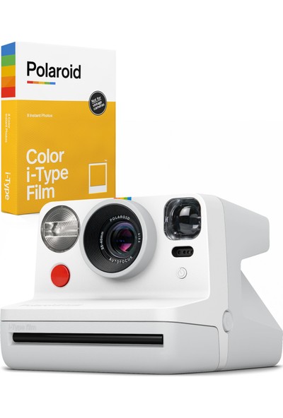 Polaroid Now Beyaz Instant Fotoğraf Makinesi ve 8'li Film Seti Polaroid Now Beyaz Instant Fotoğraf Makinesi ve 8'li Film Seti