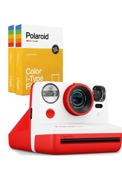 Polaroid Now Kırmızı Instant Fotoğraf Makinesi ve 16'lı Film Seti Polaroid Now Kırmızı Instant Fotoğraf Makinesi ve 16'lı Film Seti
