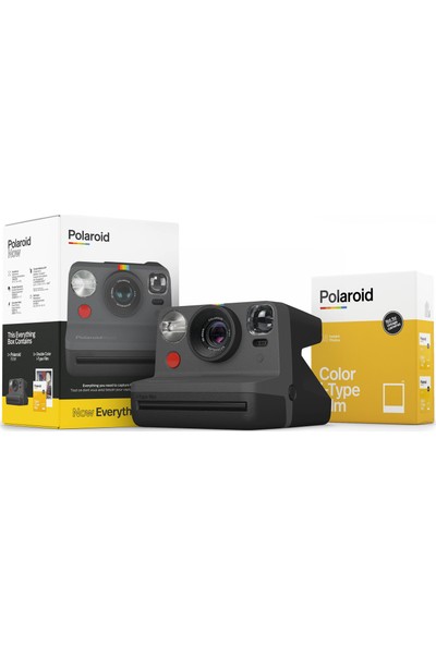 Polaroid Now Siyah Instant Fotoğraf Makinesi ve Hediye Seti