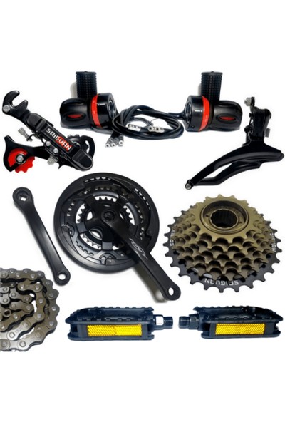 Sunrun Emir Bisiklet'de Sunrun 3x7 21 Vites Arka,orta,zincir,pedal,vites Kolu,grup Seti Sunrun Emir Bisiklet'de Sunrun 3x7 21 Vites Arka,orta,zincir,pedal,vites Kolu,grup Seti
