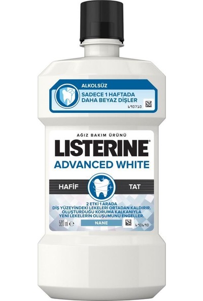 Listerine Advanced White Hafif Tat 500 ml Listerine Advanced White Hafif Tat 500 ml