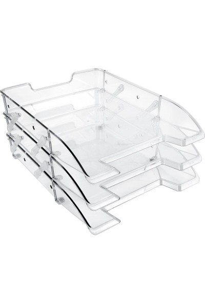 Önder Evrak Rafı Hareketli Şeffaf 3'lü