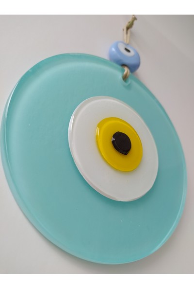 Helis Cam Göbeği El Yapımı Büyük Cam Nazar Boncuğu 12 cm