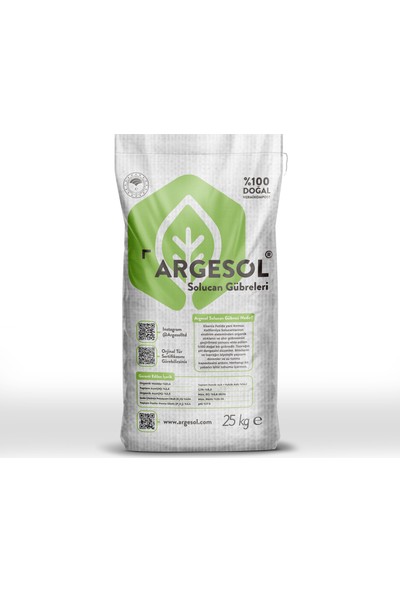 Argesol Tarım %100 Doğal Katı Solucan Gübresi 25 kg