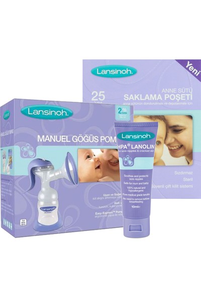 LANSINOH 3'lü BAKIM SETI ( Pompa + Saklama Poşeti + Krem ) LANSINOH 3'lü BAKIM SETI ( Pompa + Saklama Poşeti + Krem )