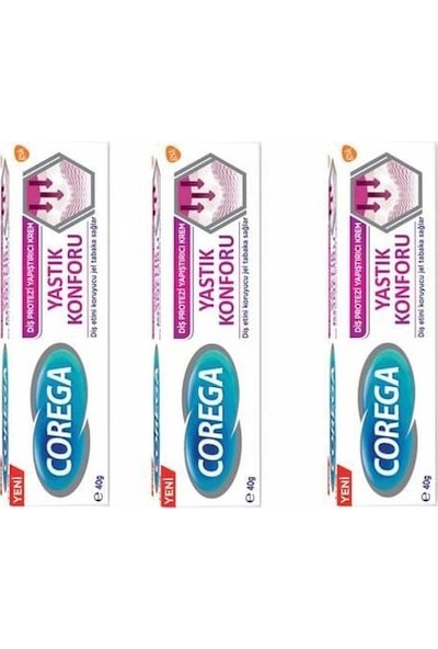 Corega Diş Protezi Yapıştırıcı Krem 40 gr x 3 Corega Diş Protezi Yapıştırıcı Krem 40 gr x 3