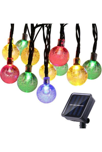 SGE Güneş Enerjili 9 m 50 LED Bahçe Yılbaşı Parti Balkon Süsü Aydınlatma Lambası