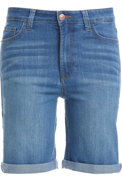 DeFacto Katlama Paça Detaylı Slim Fit Yüksek Jean Bermuda Şort I7914AZ20SM DeFacto Katlama Paça Detaylı Slim Fit Yüksek Jean Bermuda Şort I7914AZ20SM