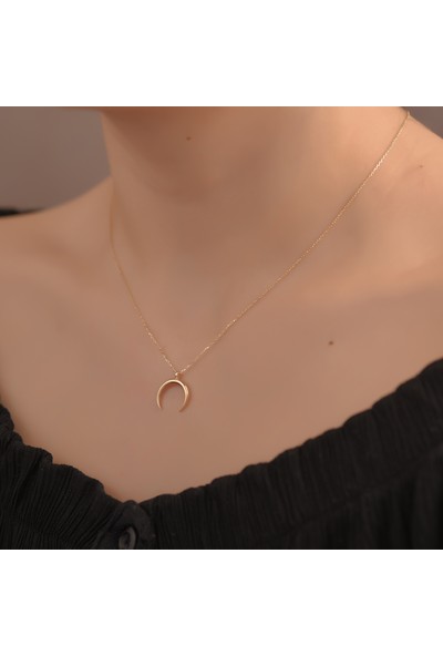 Ayyıldız Kuyumculuk Kadın Altın Ters Hilal Kolye