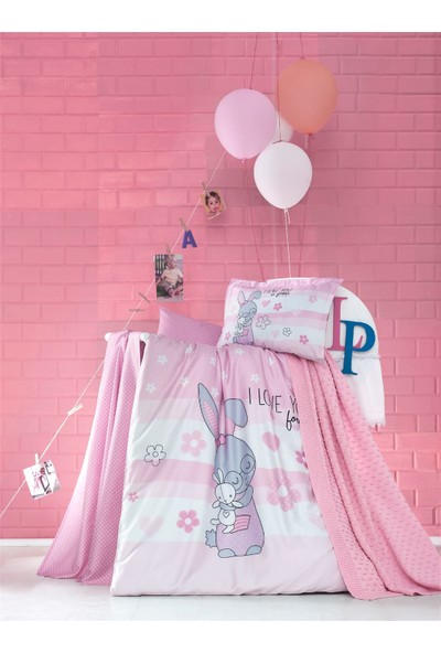 Luoca Patisca Pamuk Ranforce Bebek Nevresim + Battaniye Seti - Dormeur Pembe Luoca Patisca Pamuk Ranforce Bebek Nevresim + Battaniye Seti - Dormeur Pembe