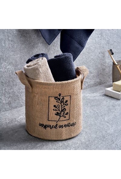 Ocean Home Baskılı Jüt Silindir Sepet 20 x 20 Ocean Home Baskılı Jüt Silindir Sepet 20 x 20