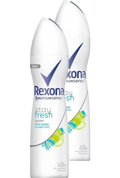 Rexona Stay Fresh Mavi Gelincik ve Elma Kadın Deodorant 150 ml 2'li Paket