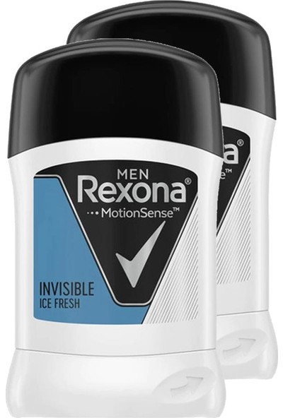 Rexona Invisible Black White Ice Fresh Erkek Stick Deodorant 50 ml 2'li Paket Rexona Invisible Black White Ice Fresh Erkek Stick Deodorant 50 ml 2'li Paket