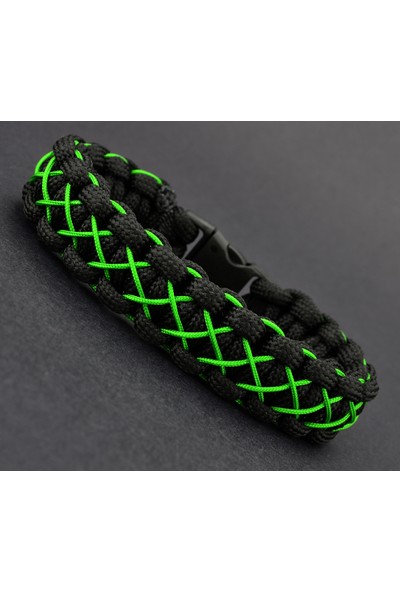 Apptakı Siyah Yeşil Paracord Bileklik Apptakı Siyah Yeşil Paracord Bileklik