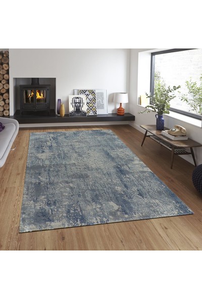 Balat Halı Modern Desenli Mavi Kalın Oturma Odası ve Salon Halısı Balat Halı Modern Desenli Mavi Kalın Oturma Odası ve Salon Halısı