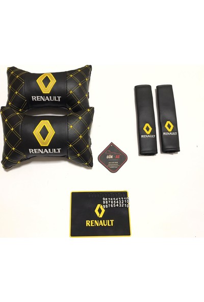 Renault Clio Deri Yastık Kemer Kaydırmaz Pedli Set Renault Clio Deri Yastık Kemer Kaydırmaz Pedli Set