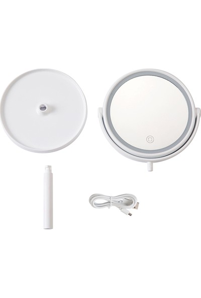 Gojoy Tech & Gifts LED Işıklı & Dokunmatik ve Organizerli Usb'li Makyaj Aynası (Beyaz) Gojoy Tech & Gifts LED Işıklı & Dokunmatik ve Organizerli Usb'li Makyaj Aynası (Beyaz)