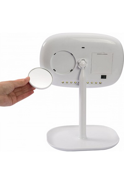 Gojoy Tech & Gifts Çift LED Işıklı Usb'li Lüx Makyaj Aynası (Beyaz); 360 ° Döner Dokunmatik Sensörlü Extra Aynalı Gojoy Tech & Gifts Çift LED Işıklı Usb'li Lüx Makyaj Aynası (Beyaz); 360 ° Döner Dokunmatik Sensörlü Extra Aynalı