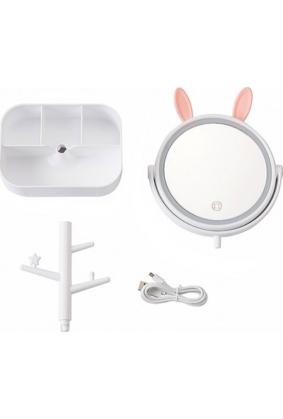 Gojoy Tech & Gifts Tavşan Kulaklı LED Işıklı Makyaj Aynası; USB Girişli & Dokunmatik (Beyaz) Gojoy Tech & Gifts Tavşan Kulaklı LED Işıklı Makyaj Aynası; USB Girişli & Dokunmatik (Beyaz)