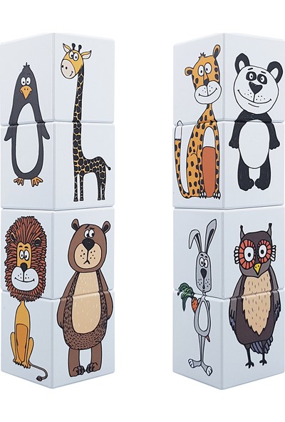 Küpss Manyetik Puzzle Hayvanlar İki Parçalı -4 Küp Küpss Manyetik Puzzle Hayvanlar İki Parçalı -4 Küp
