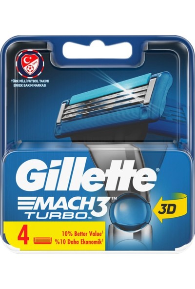 Gillette Mach3 Turbo 3D 4'lü Yedek Bıçak Gillette Mach3 Turbo 3D 4'lü Yedek Bıçak
