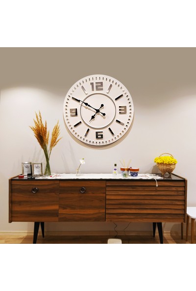 RacartShop Dekoratif Ahşap Ayrıntılı Aynalı Saat-44 RacartShop Dekoratif Ahşap Ayrıntılı Aynalı Saat-44