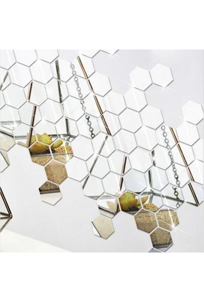 Ps Stickers Bal Peteği Dekoratif Altıgen 24 Adet Pleksi Süs Ayna 6x6.5cm Ps Stickers Bal Peteği Dekoratif Altıgen 24 Adet Pleksi Süs Ayna 6x6.5cm