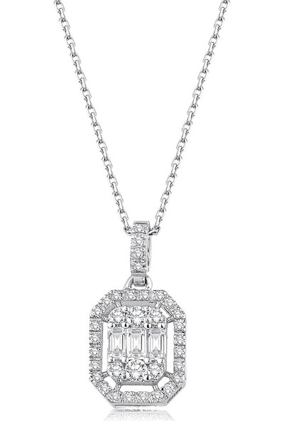 İryum 0.26 Karat Pırlanta Baget Kolye