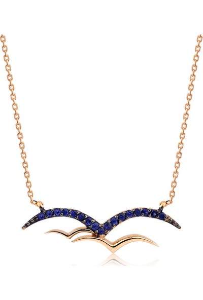 İryum 0.14 Karat Safirli Martı Kolye İryum 0.14 Karat Safirli Martı Kolye