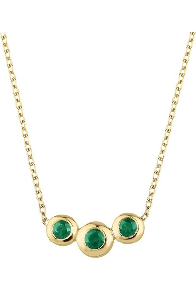 İryum 0.16 Karat Zümrüt Tria Kolye