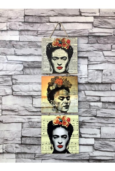 Takıcım Bijuteri & Poster Frida Kahlo 16*16 Ahşap Tablo