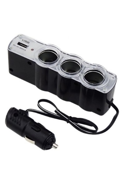 Cnk Çakmak Çoğaltıcı 1 USB 3 Çakmaklık Girişli