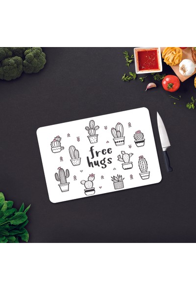 Free Hugs | Cam Kesme Tahtası-Cam Kesim Tablası | 30cm x 40cm Free Hugs | Cam Kesme Tahtası-Cam Kesim Tablası | 30cm x 40cm