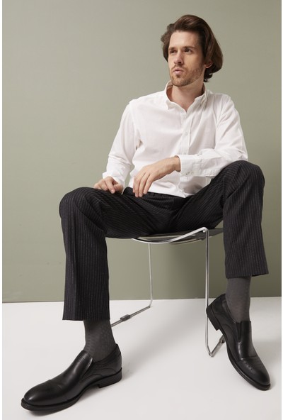 Ziya Erkek Deri Ayakkabı 10371 530 Siyah