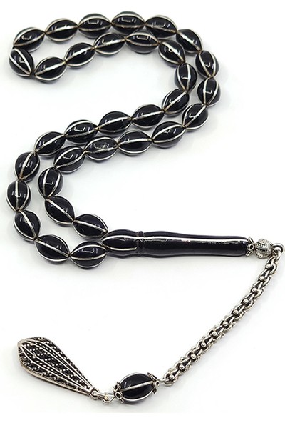 Vetesbih Vetesbih Gümüş Püsküllü Gümüş Karpuz Yarma Erzurum Oltu Taşı Tesbih