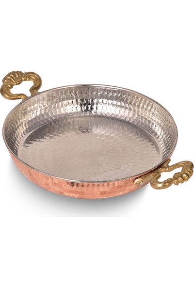 Turna Bakır Acemli Tava 3 No 18 cm Makine Dövme Kırmızı