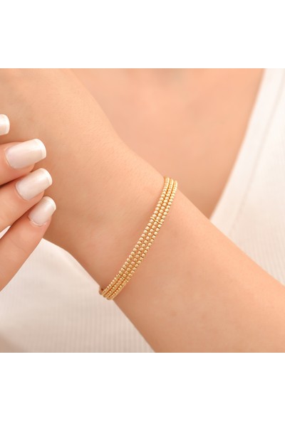 Ayyıldız Mücevherat Ayyıldız Kuyumculuk Kadın Dorika Üç Sıra Altın Kelepçe Bileklik
