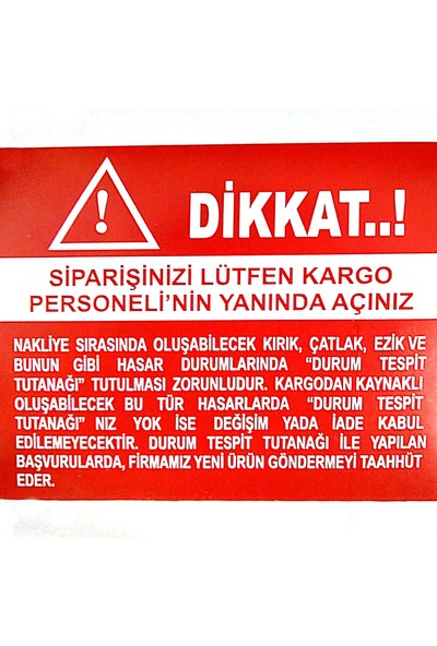Gaman Dikkat Kırılır Hasar Tutanağı Bilgilendirmeli Etiket 500'lü Gaman Dikkat Kırılır Hasar Tutanağı Bilgilendirmeli Etiket 500'lü