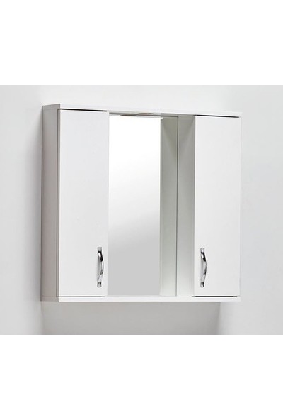 Artı Saydam Aynalı Üst Modül Mdf Banyo Dolabı 80 cm Artı Saydam Aynalı Üst Modül Mdf Banyo Dolabı 80 cm